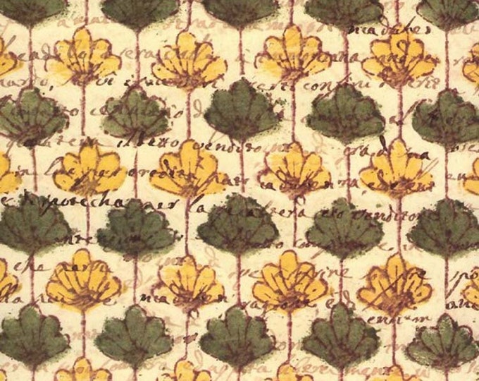 2 Sheets Flowers and Vines Floral Italian Print Paper Carta Fiorentina ...