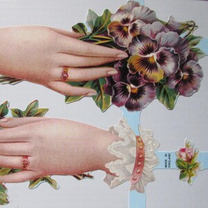 From England Vintage Victorian Hands & Bouquets Die Cut Paper Scraps ...