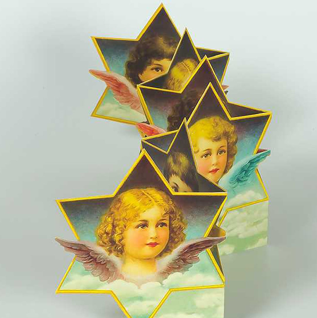 Sweden Running Frieze Christmas Angels Paper Lithograph Die Cut ...