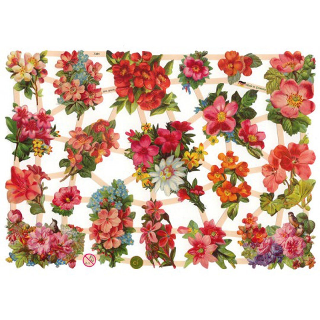 Germany Paper Scraps Lithographed Die Cut Victorian Flowers 7381 - Etsy