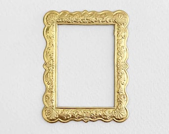 2 Frames Germany Deeply Embossed Antique Gold Paper Foil Large Dresden ...