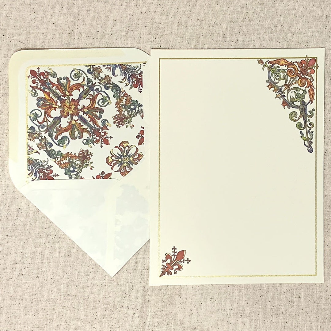 Italian Stationery Letter Writing Set in Portfolio ~ 10 Sheets + 10 ...