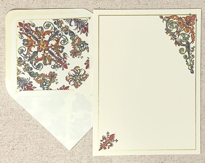 Italian Stationery Letter Writing Set in Portfolio 10 Sheets 10 ...