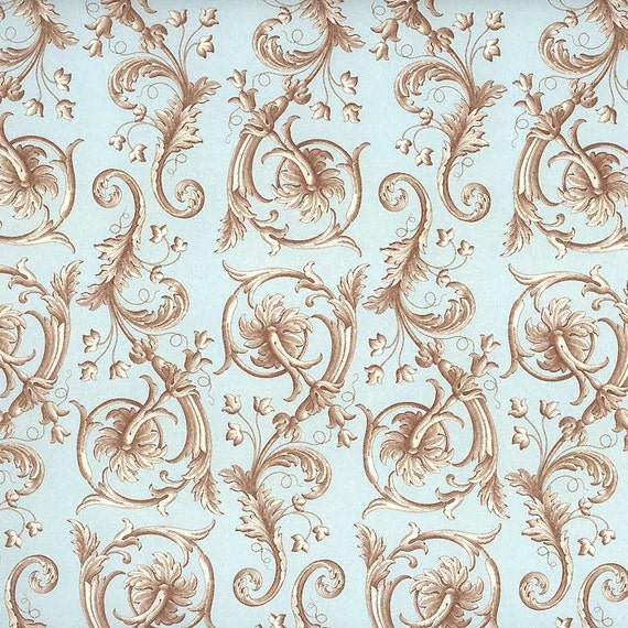 2 Sheets Traditional Light Blue Italian Florentine Print Paper | Etsy