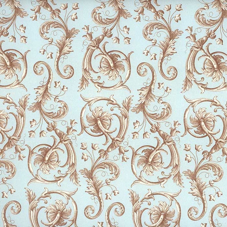 From Italy 2 Sheets Light Blue Italian Florentine Print Paper ~ Rossi ...