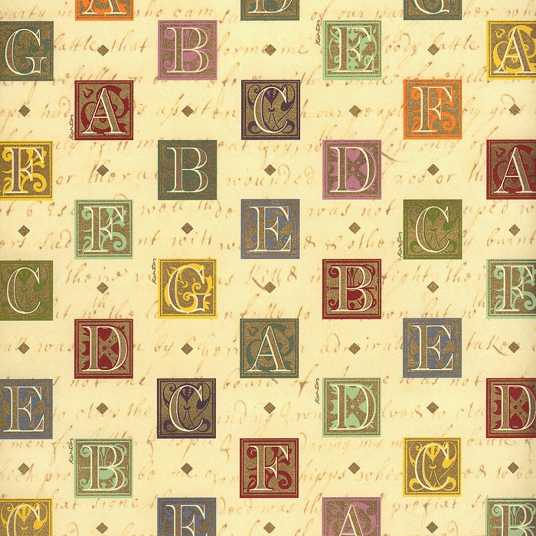 2 Sheets Stylized Alphabet Italian Paper ~ Kartos Italy IPK183 X2 - Etsy