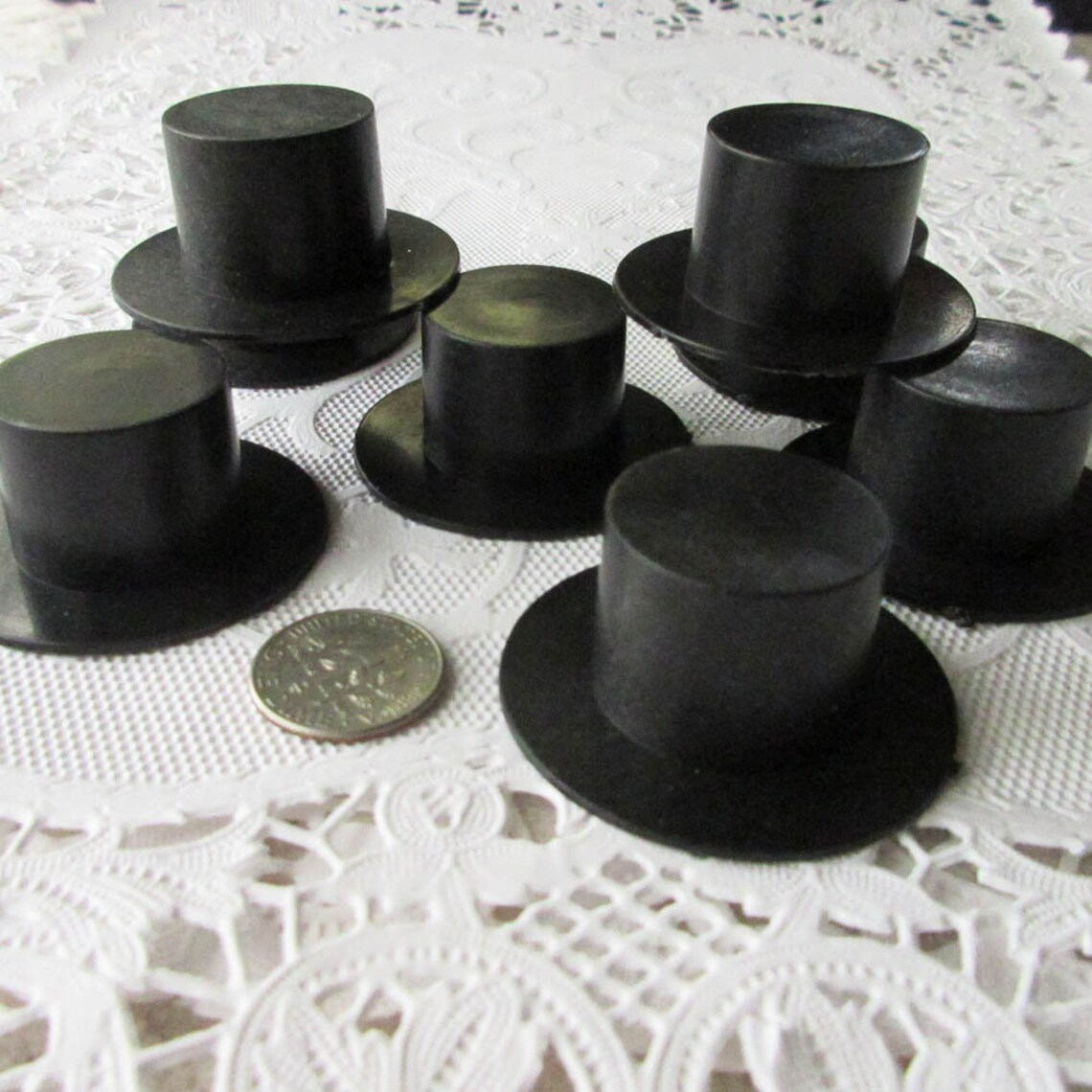 8 Black Largest Miniature Plastic Snowman Top Hats - Etsy