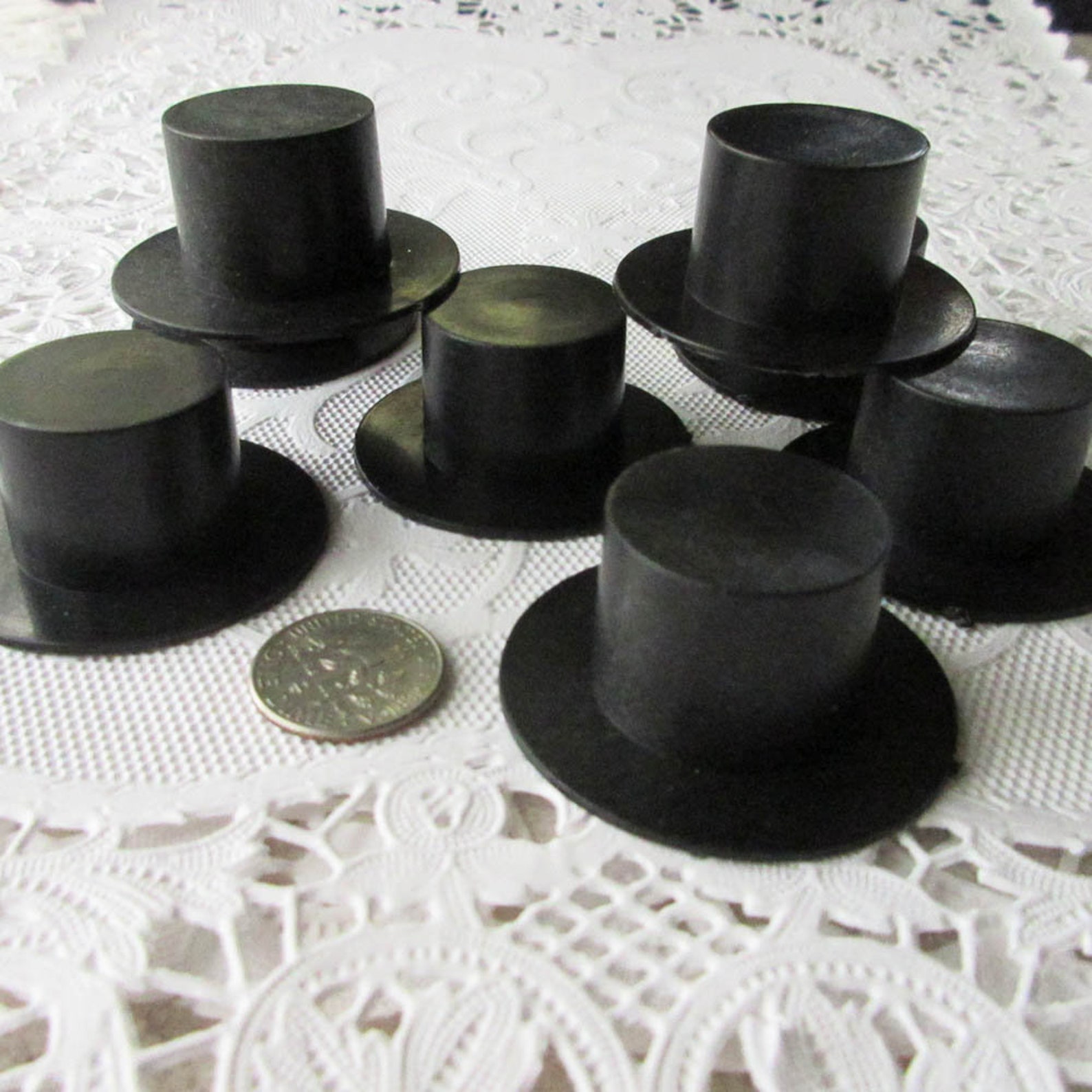 8 Black Largest Miniature Plastic Snowman Top Hats - Etsy