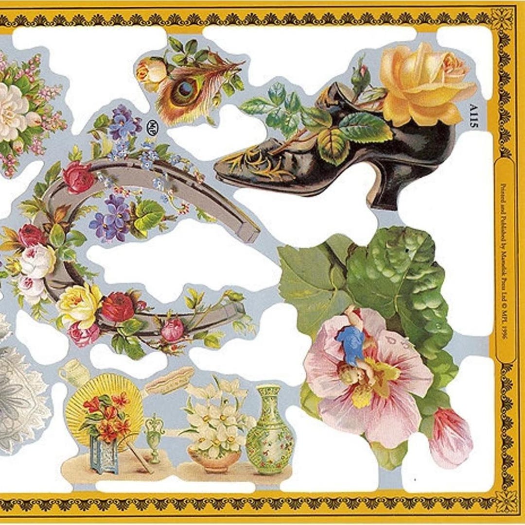 Vintage England Victorian Motifs Lithographed Die Cut Paper Scraps Out ...