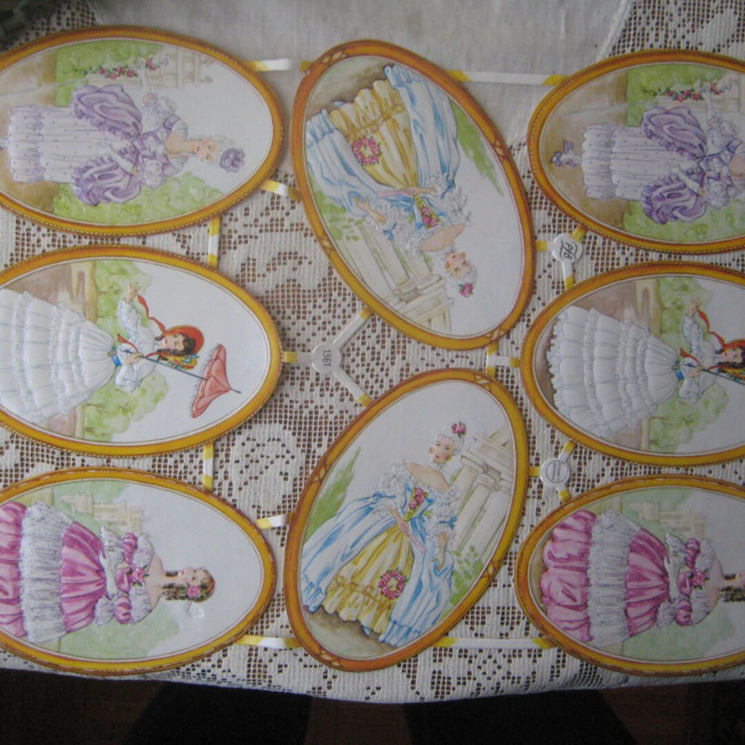 From Germany Vintage PZB Die Cut Paper Scraps Marie Antoinette Lady 8 ...