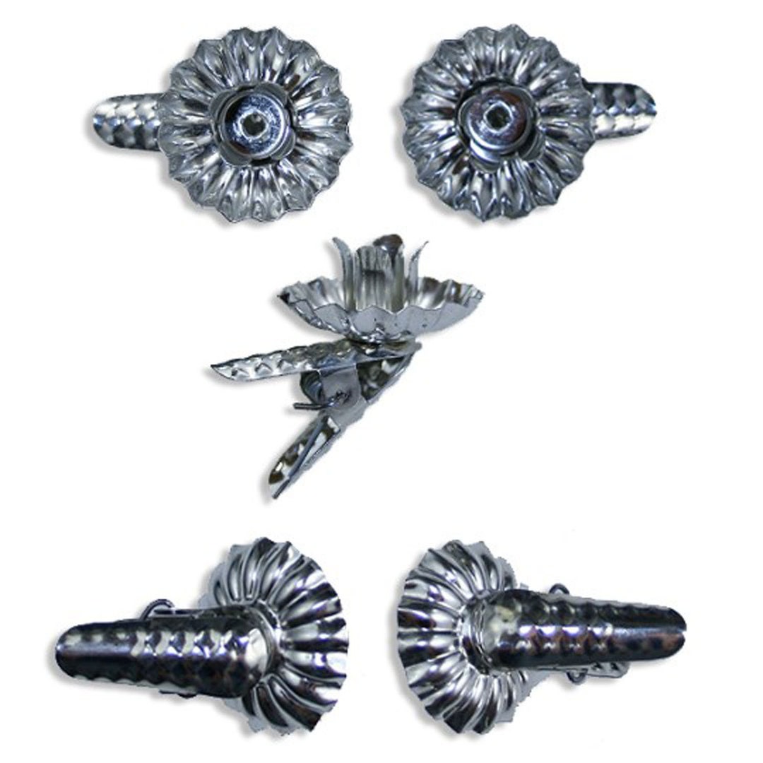 10 Christmas Candle Clips Germany Small Silver Tin Clips CL21S - Etsy