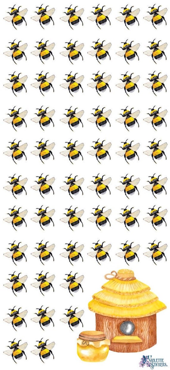 3 Sheets Self Adhesive Honey Bees and Hive Stickers Colorful | Etsy