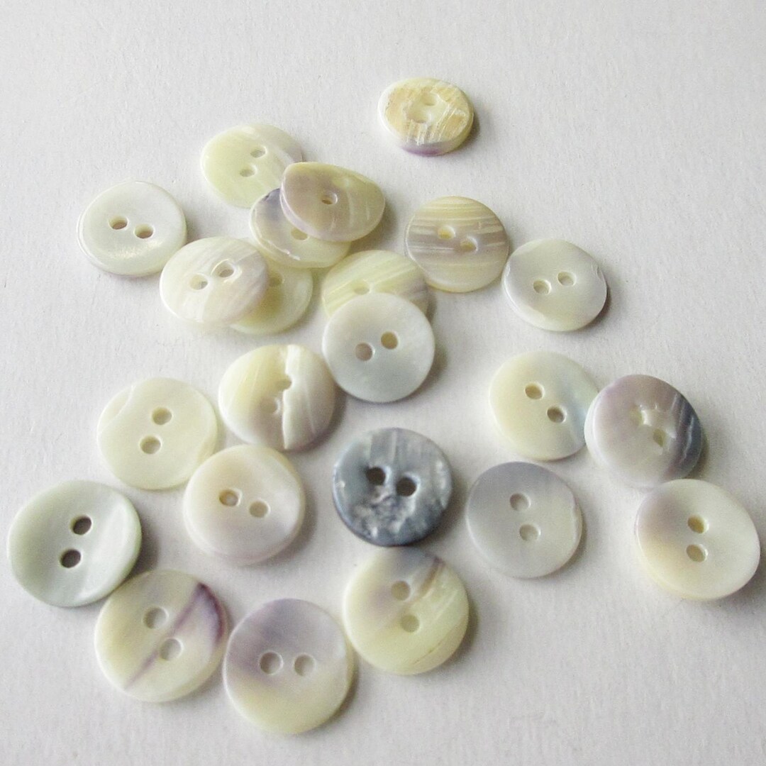 12 Natural Shell Round Buttons Mother of Pearl Nacre 3/8" HS9 - Etsy