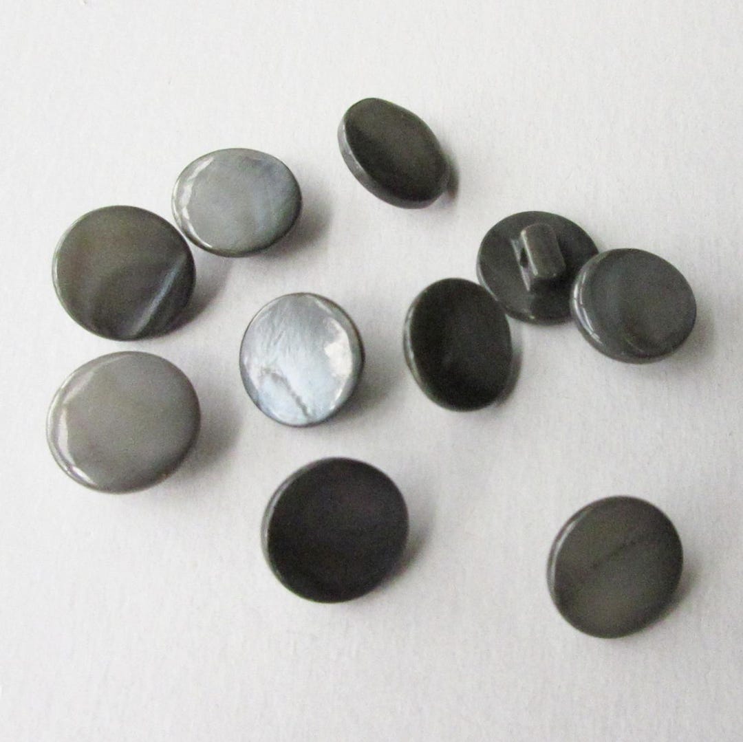 10 Buttons Gray Mother of Pearl Shell Buttons Nacre 7/16" Button S-9 - Etsy