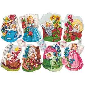 West Germany Vintage Baby Babies Lithographed Die Cut Paper Scraps ...
