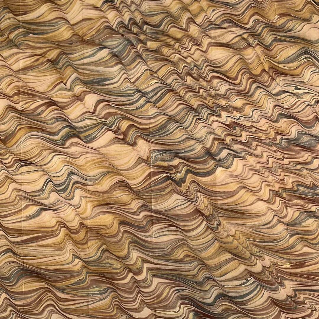 Hand Marbled Paper Dragon Skin Moire Pattern in Shades of Brown ...