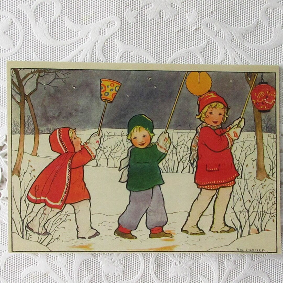 5 Holland Dutch Rie Cramer Halloween Postcards Vintage Style Greeting ...