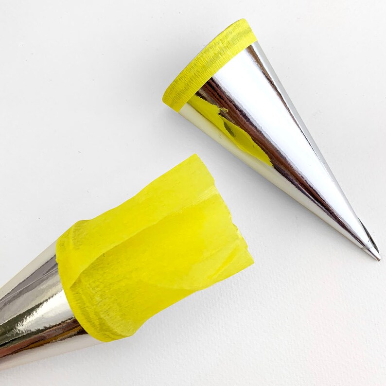 2 Germany Metallic Paper Cones for You to Decorate Silver Foil | Etsy