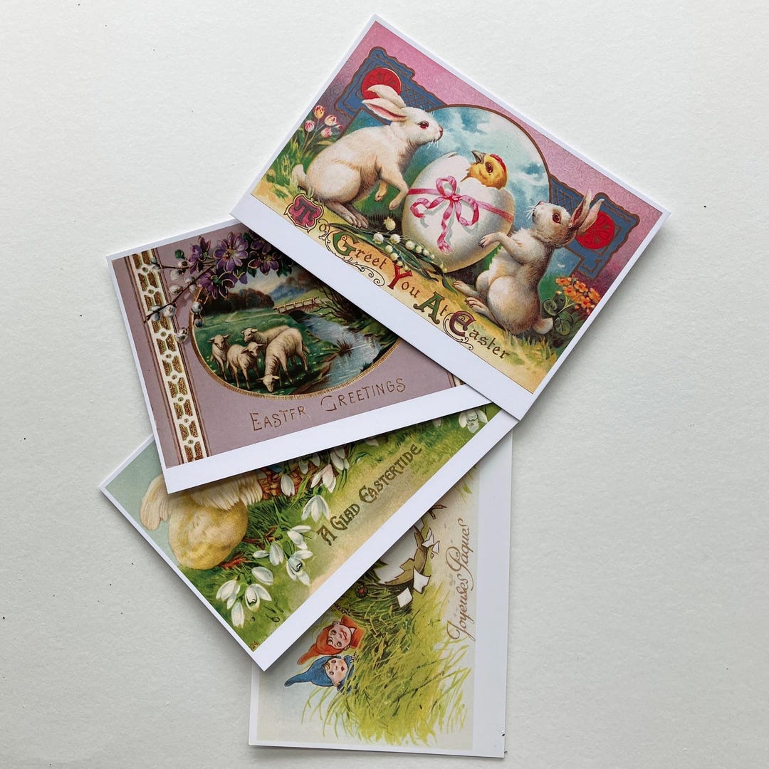 4 Assorted Holland Dutch Easter Postcards Vintage Style Cards ...