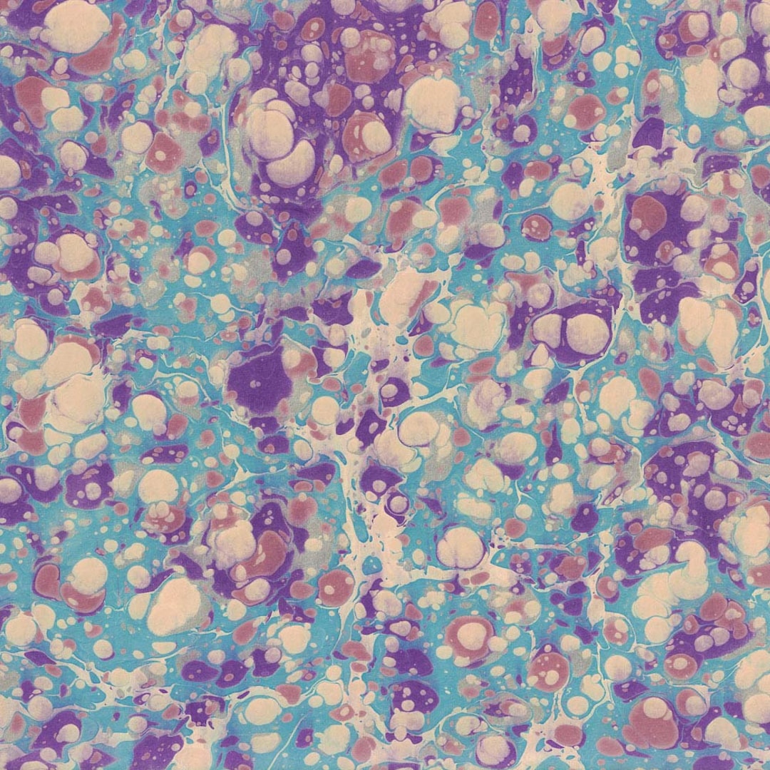 Italian Hand Marbled Paper Stone Marble Pattern in Mauve Blue Purple ...