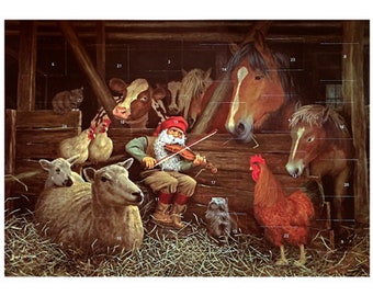 Sweden Advent Calendar Christmas Tomte Gnomes With Greenery ADV-G-540 ...