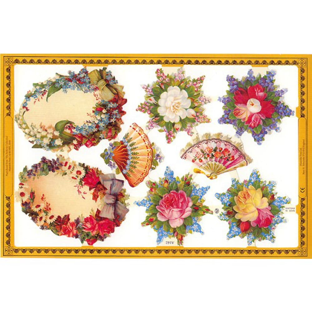 England Paper Scraps Lithograph Die Cut Scraps Flower Bouquets - Etsy