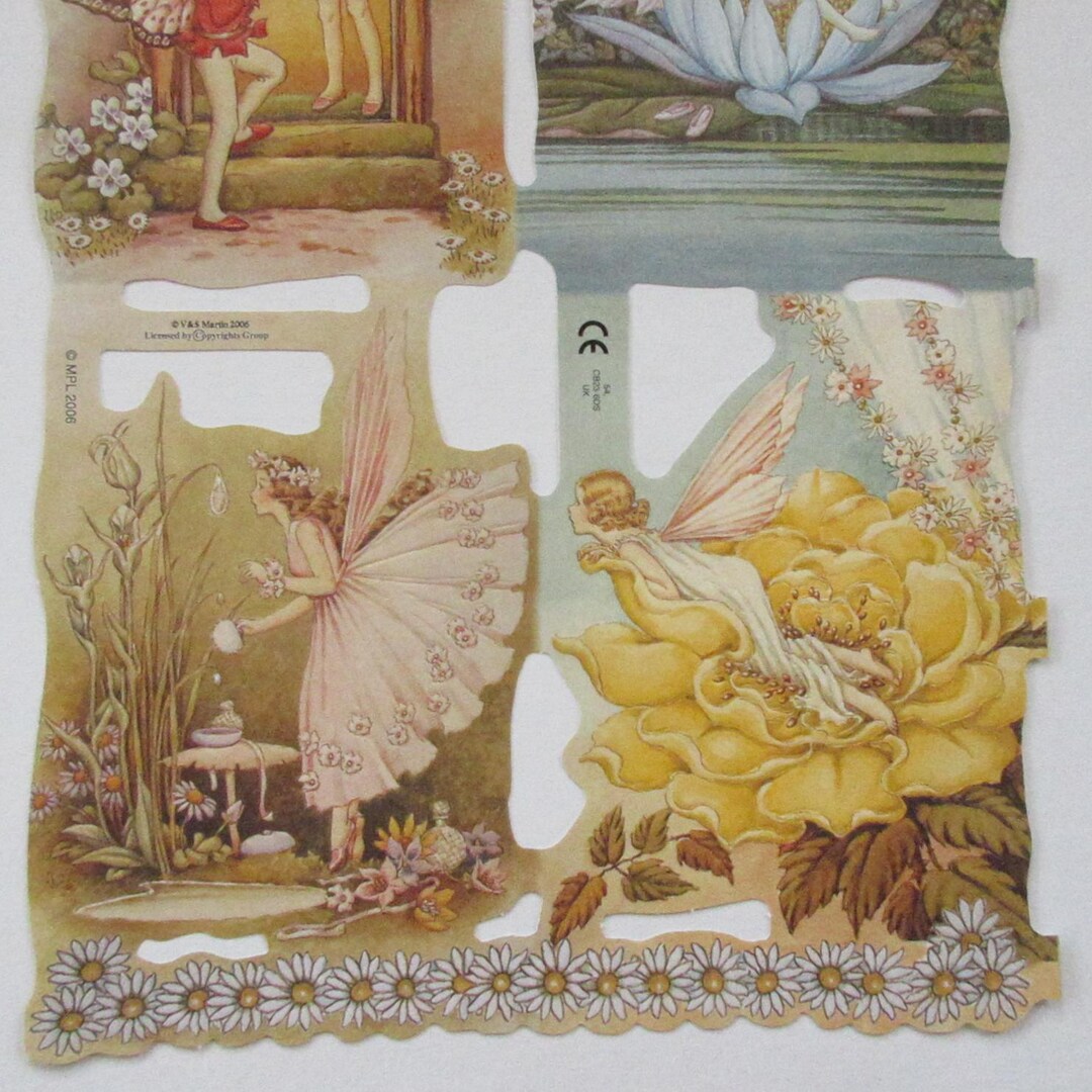 England Paper Scraps Lithograph Die Cuts of Flower Fairies S2097 Out of ...
