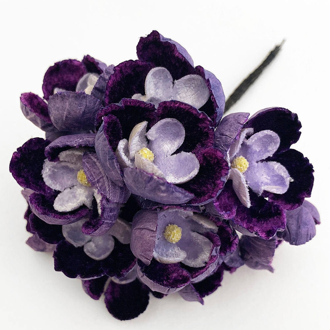 12 Czech Large Velvet and Paper Buttercups Millinery Fabric Flowers ...