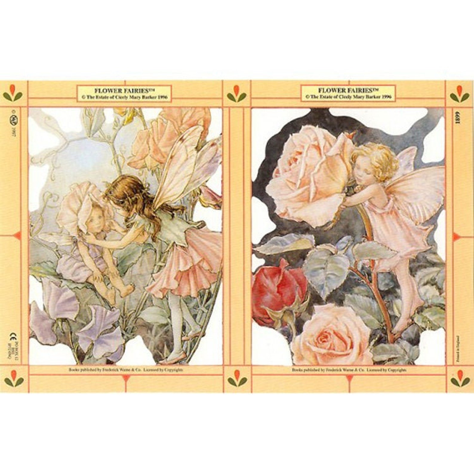 England Paper Scraps Lithograph Die Cut Flower Fairies Cicley Mary ...