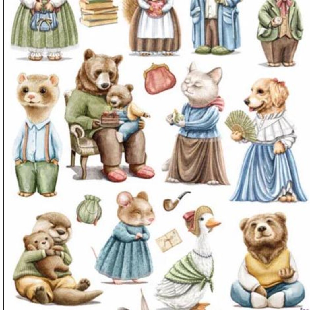 3 Sheets Self Adhesive Country Animals Stickers Colorful Scrapbooking ...