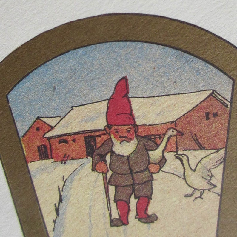 Vintage Denmark Gnomes People Christmas Baskets and Cones Paper Craft ...