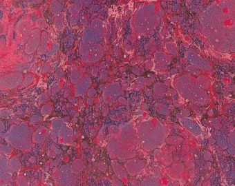 Italy Hand Marbled Paper French Curl Pattern in Green and Red | Etsy