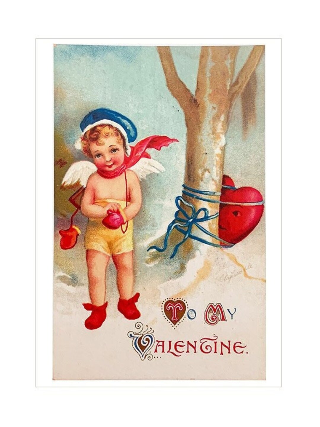 5 Valentines Holland Dutch Postcards Vintage Style Five Matching ...