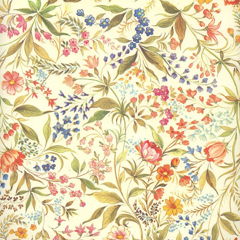 2 Sheets Springtime Flowers Floral Italian Print Paper Carta | Etsy