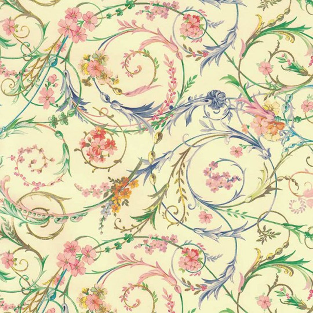 2 Sheets Italian Delicate Floral Swirl Florentine Decorative Paper ...
