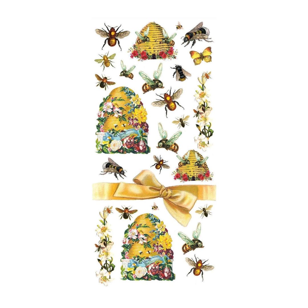 3 Sheets Self Adhesive Bees Beehive Bee Hive Stickers Colorful ...