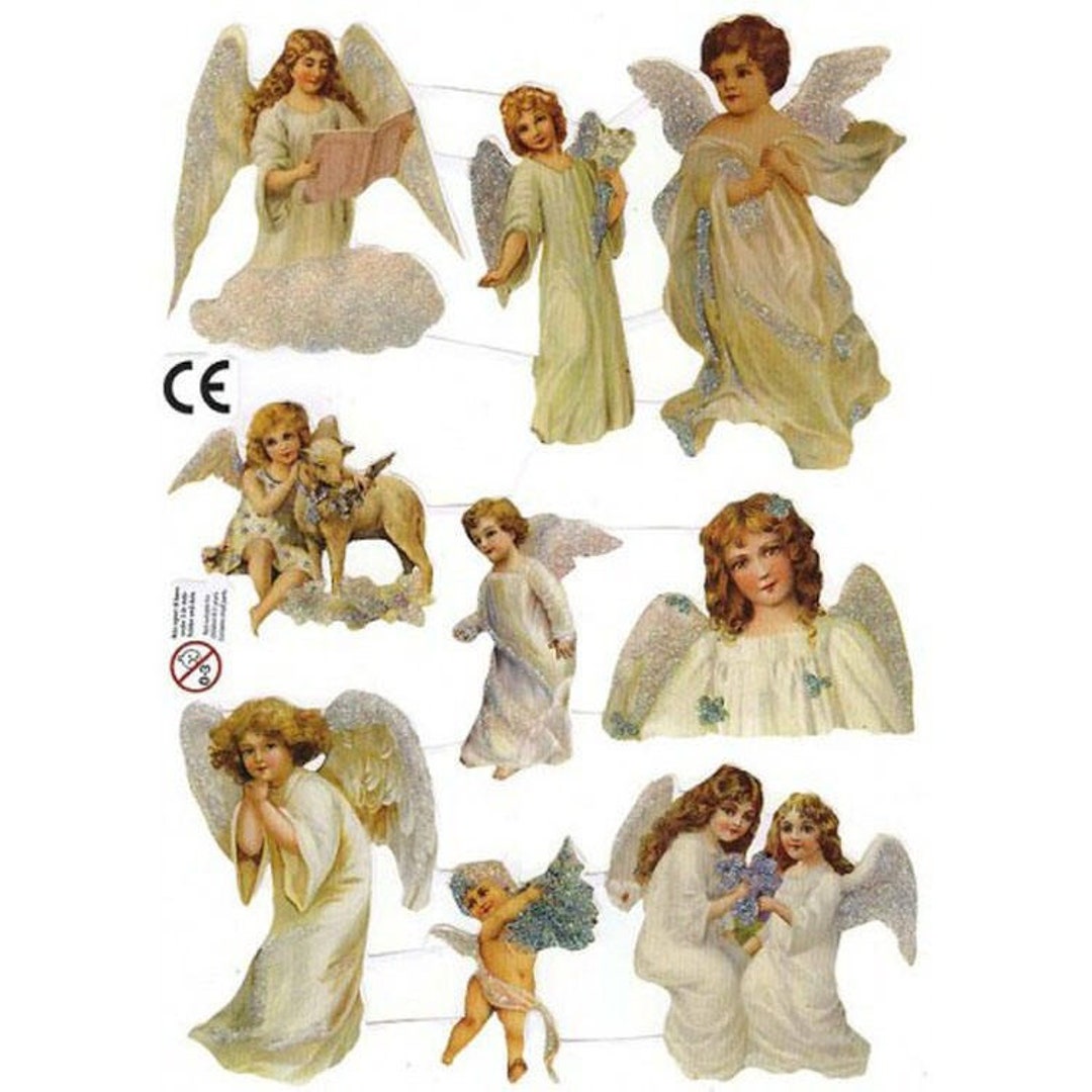 Denmark Vintage Scrap Paper Lithographed Die Cut Glittered Scraps ...