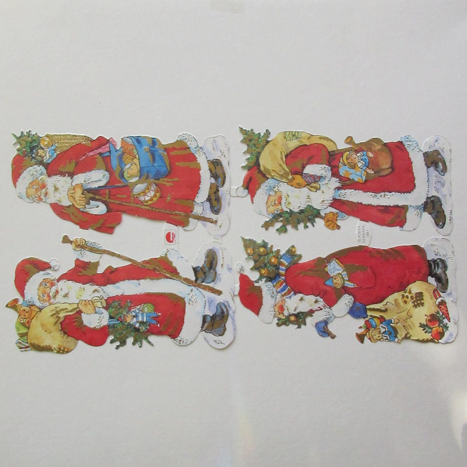 From Denmark Vintage Christmas Santa Claus Die Cut Paper Scraps E14 - Etsy