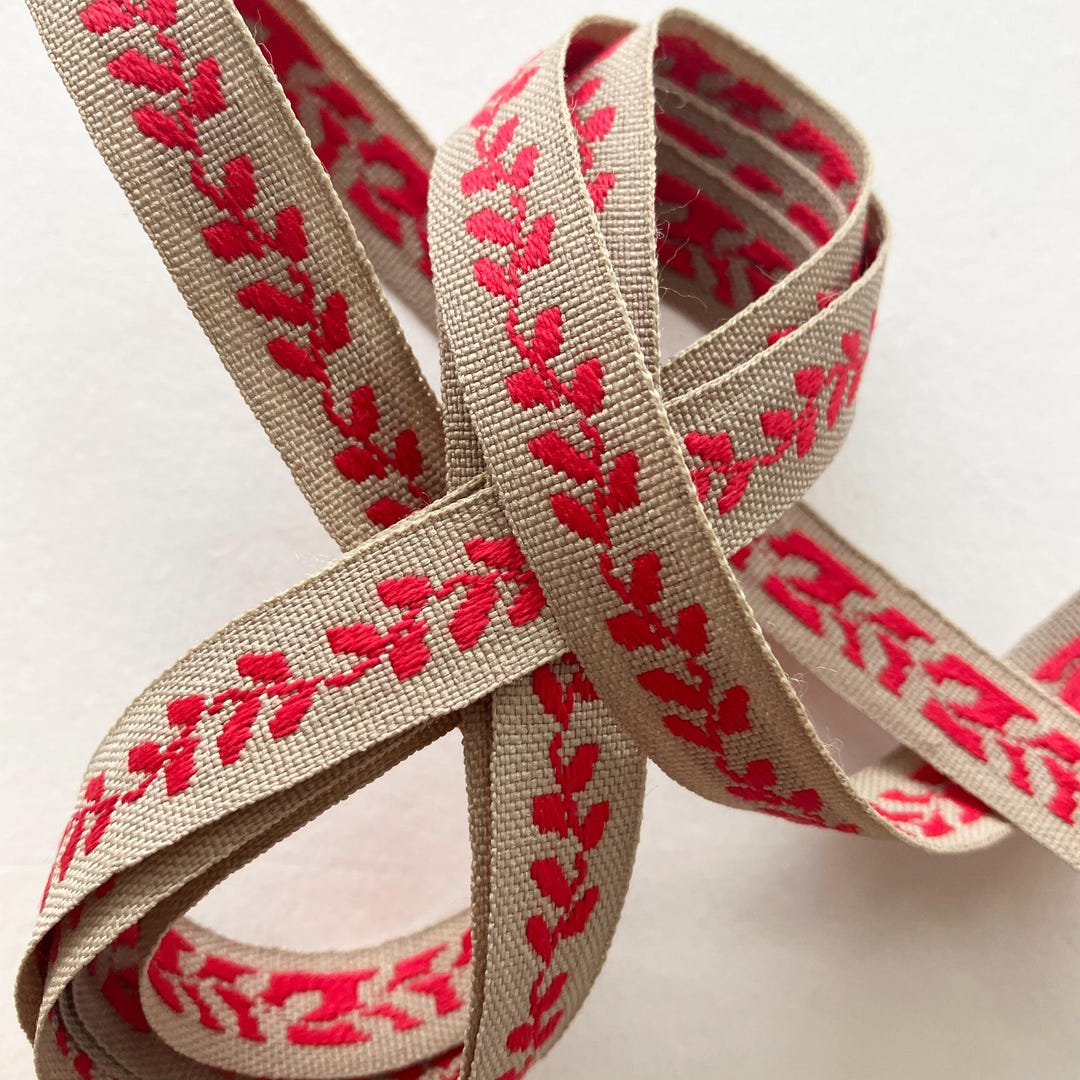4 Yards Sweden Swedish Leaf Costume Trim Authentic Folkloric Jacquard ...