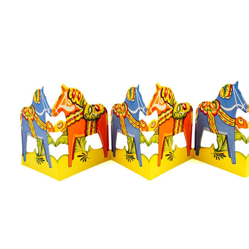 Sweden Paper Running Frieze Lithograph Die Cut Dala Horse | Etsy