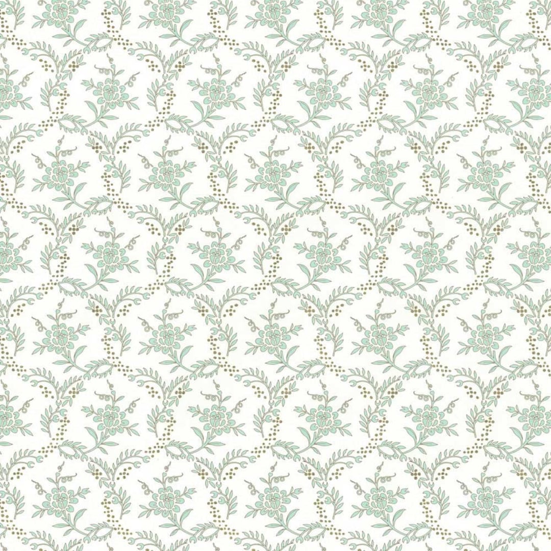 2 Sheets Aqua Floral Florentine Print Italian Paper ~ Rossi Italy ...