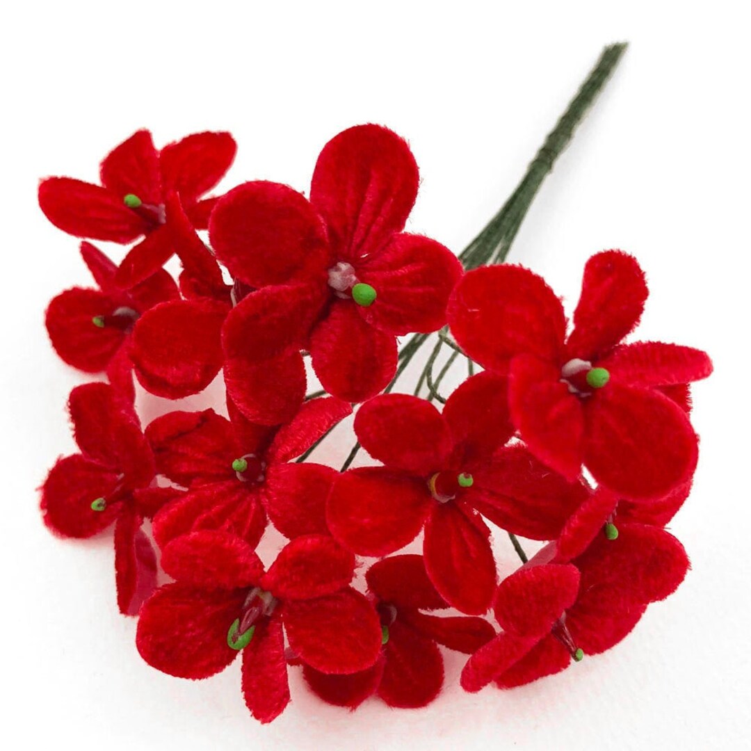 12 Czech Velvet Violets Millinery Fabric Flowers Red NFC038R - Etsy