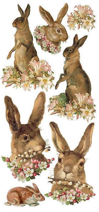 3 Sheets Self Adhesive Easter Bunny Rabbit Stickers Colorful ...