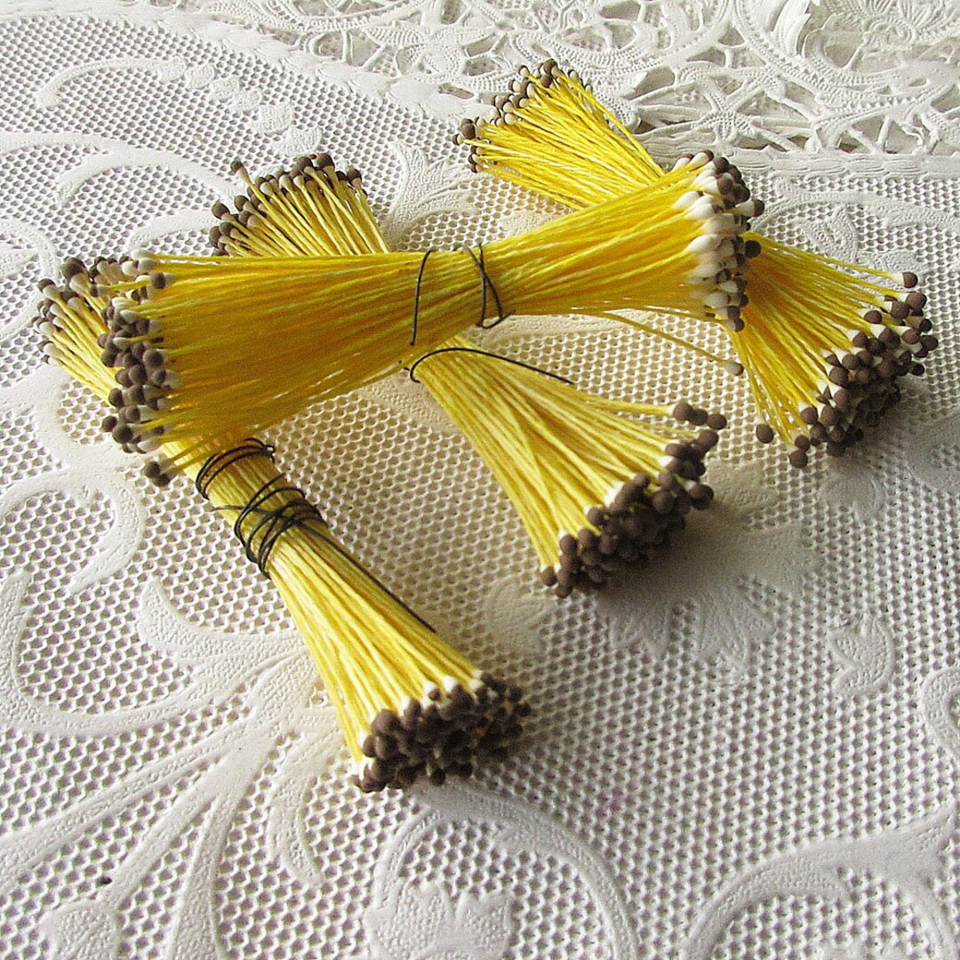 2 Bundles Germany Millinery Flower Stamen Flower Peps 200 Stems Yellow ...