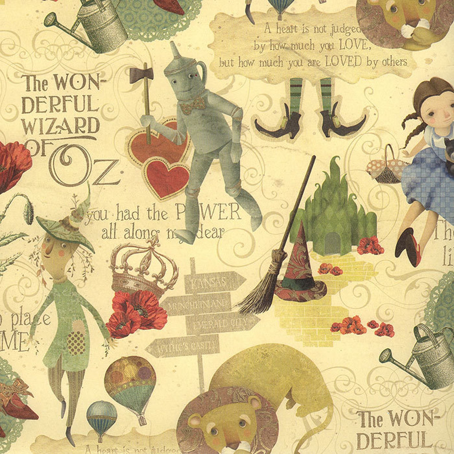 2 Sheets Wizard of Oz Collage Italian Paper Kartos Italy - Etsy