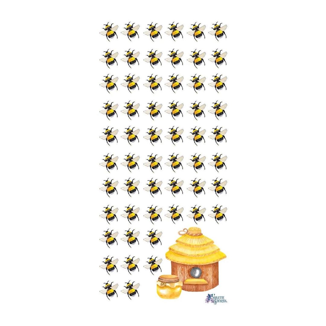 3 Sheets Self Adhesive Honey Bees and Hive Stickers Colorful ...