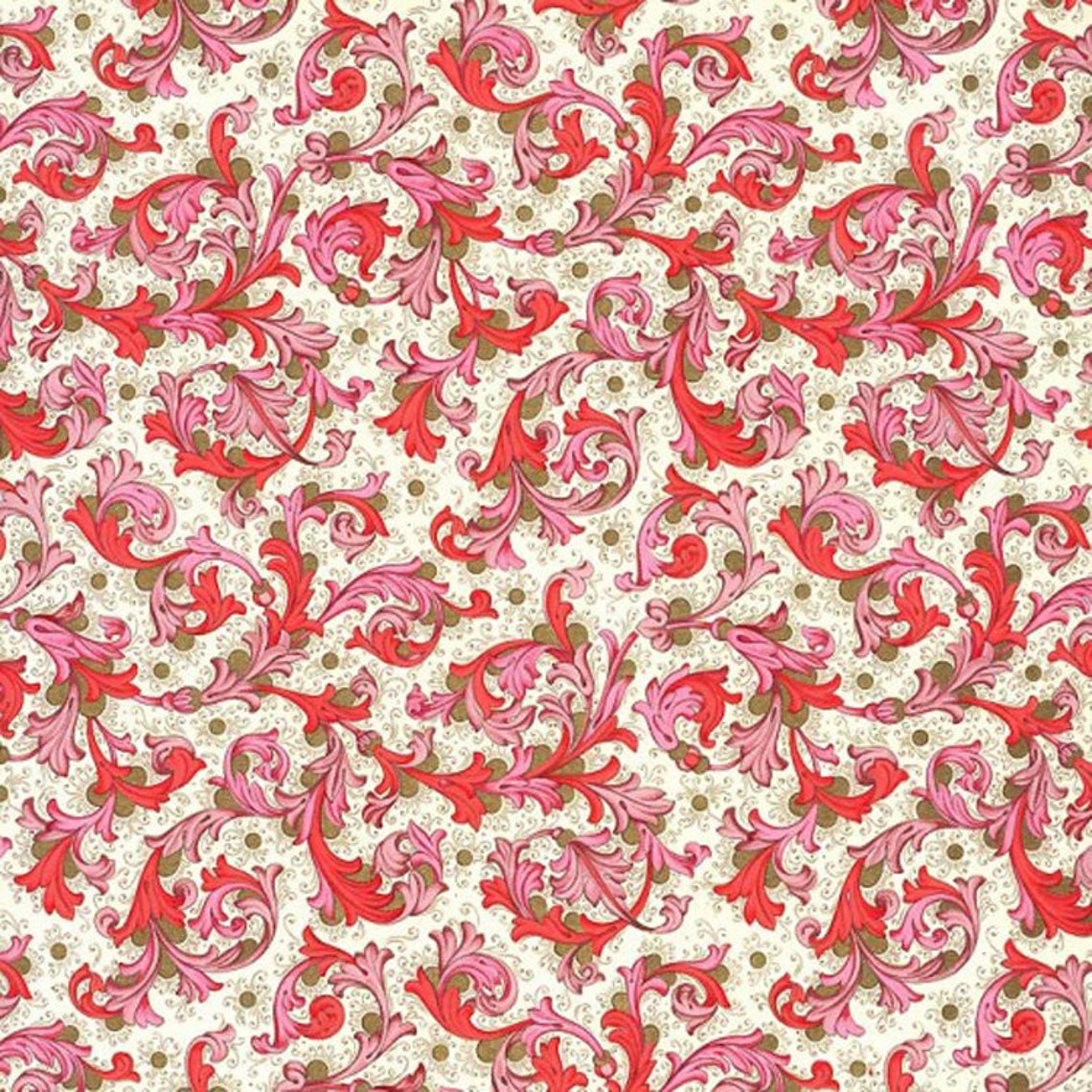 From Italy 2 Sheets Traditional Florentine Print Italian Paper in Reds ...