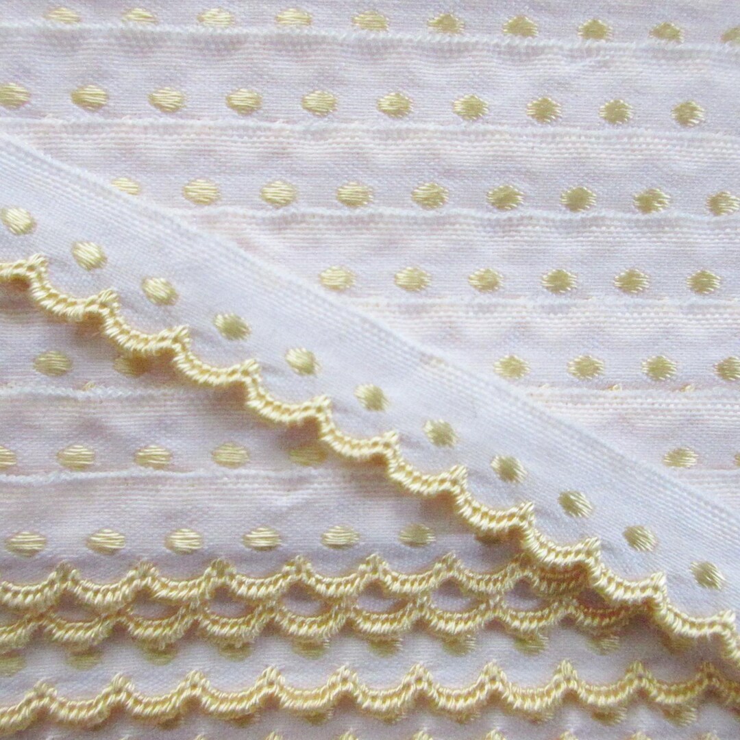 4 Yards Italy Italian Trim Scallop and Dot Edge Embroidered Edging ...