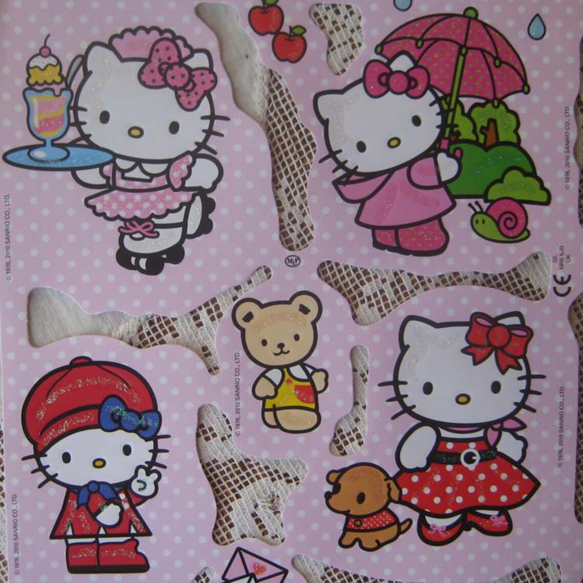 Vintage England 1976 Hello Kitty Die Cut Glittered Paper - Etsy
