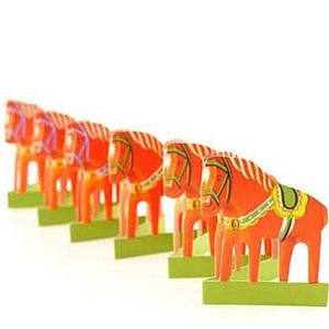 Fold Out Sweden Paper Running Frieze Lithograph Die Cut Dala Horse ...